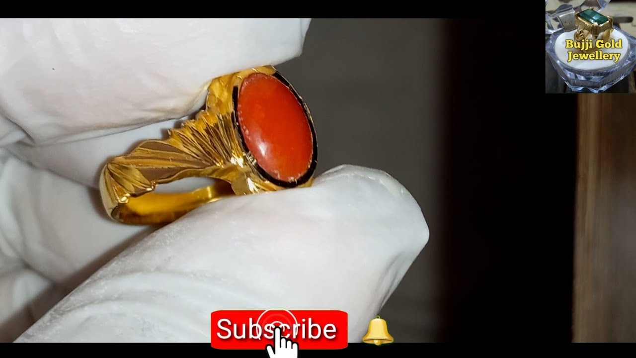 Latest Gemstones Red Coral Ring Designs | Red Coral Gold Ring Designs ...