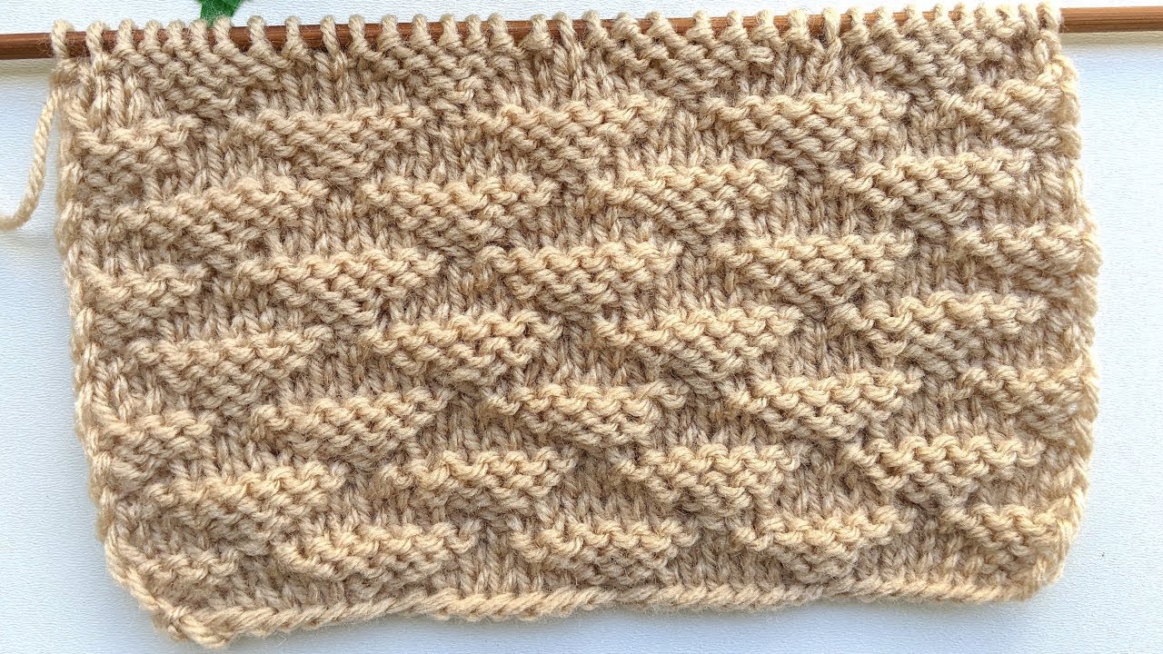 Knit Triangular Stitch Pattern - YouTube