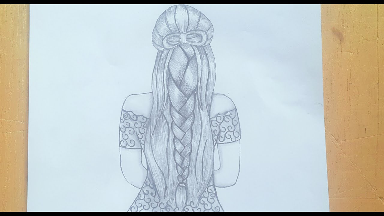 How to draw beautiful girl from back side step by step ||easy sketch ...