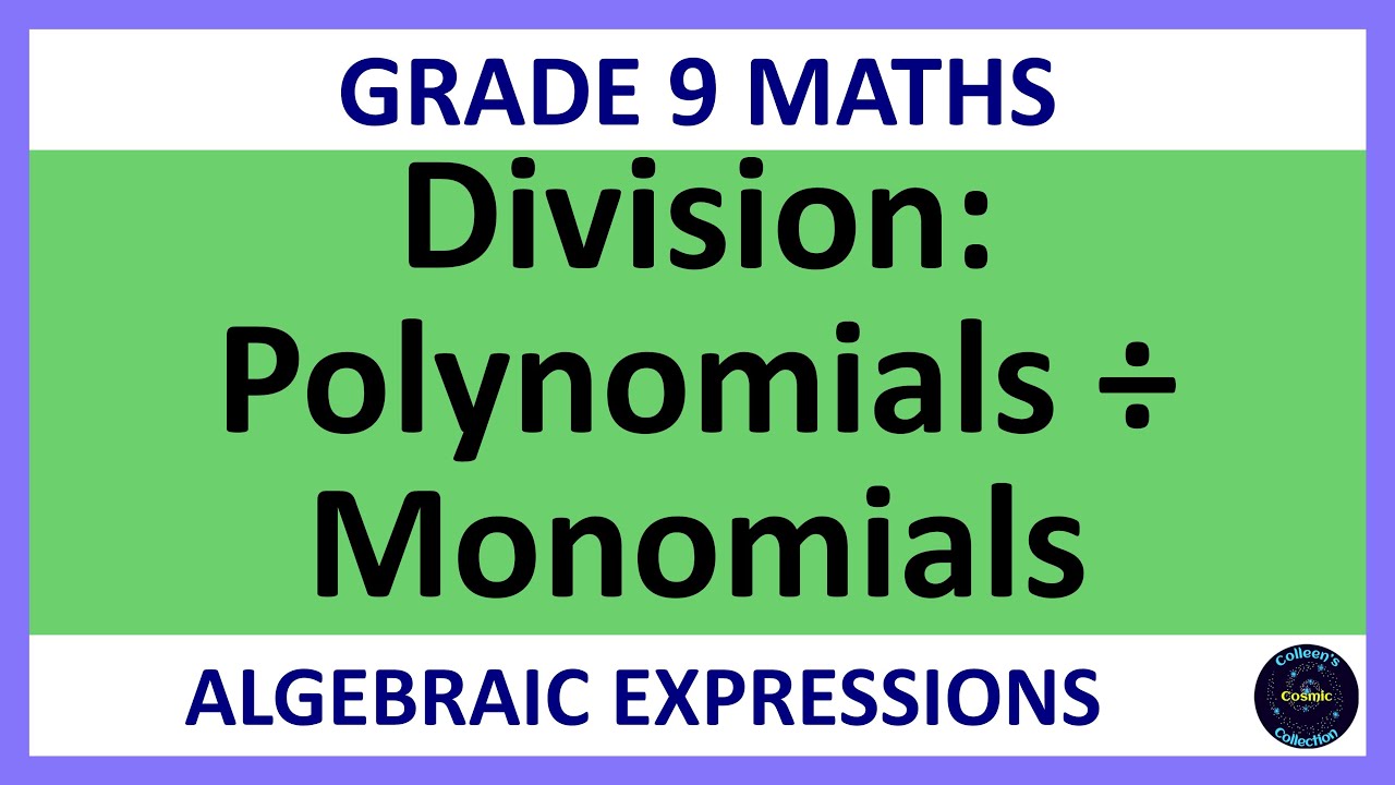 Grade 9 Maths Term 1 Lesson 26 Dividing polynomials by monomials - YouTube