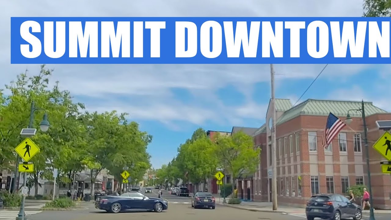 Summit, NJ drive around: Downtown shopping district - YouTube