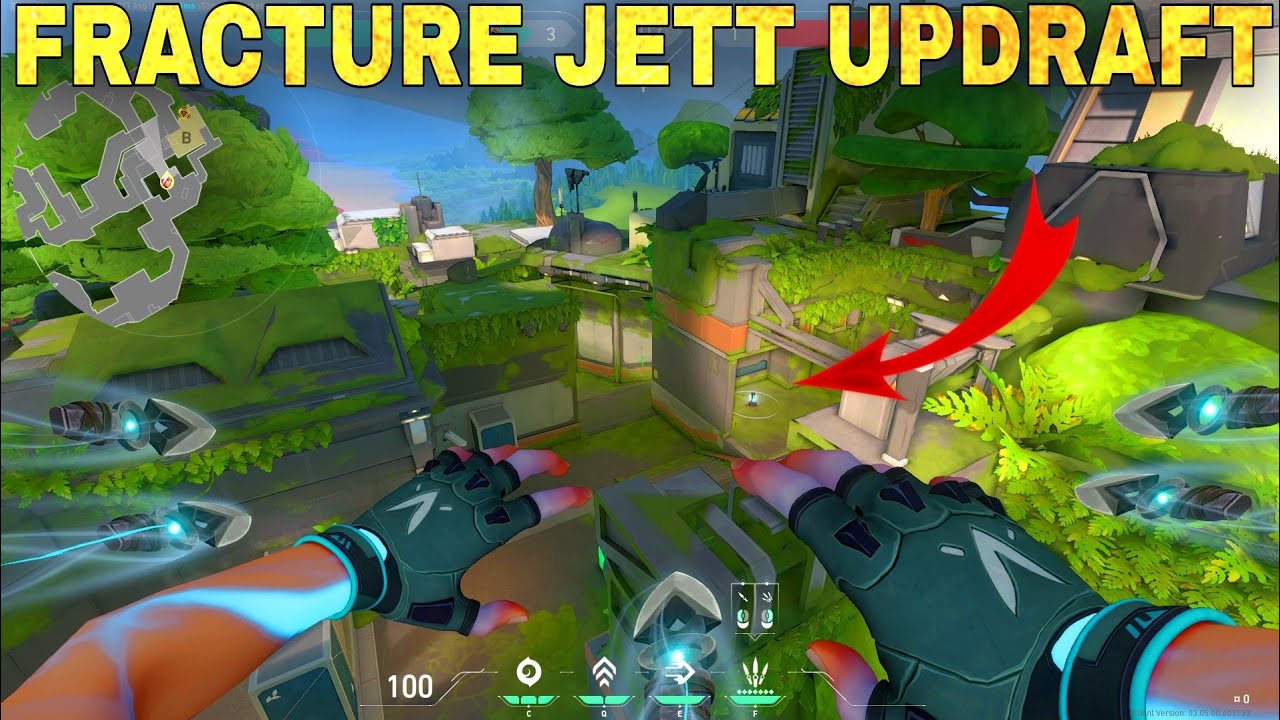 Jett Updraft Spots on Fracture | Jett Jumps Spot | Jett Valorant | Jett ...
