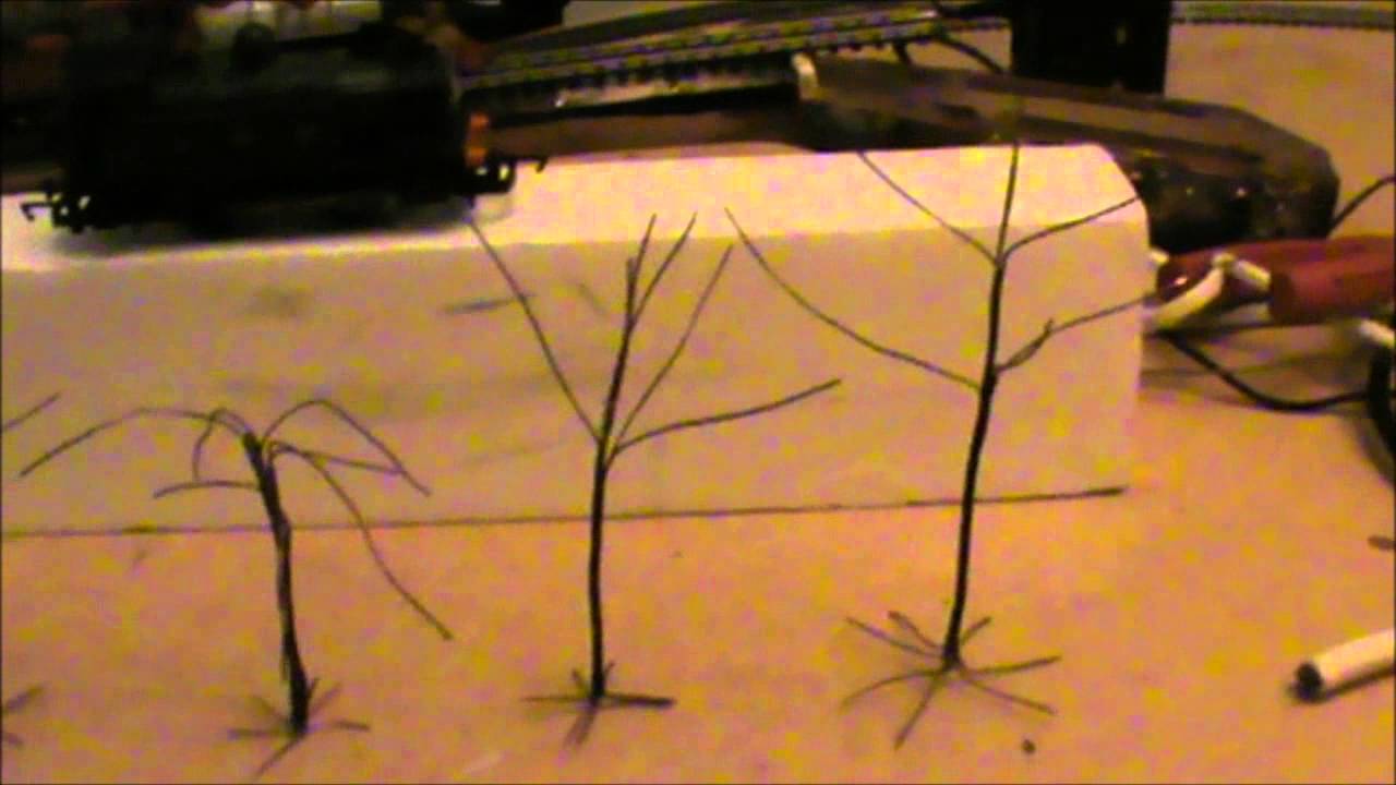 Tree armatures for a model railway - YouTube