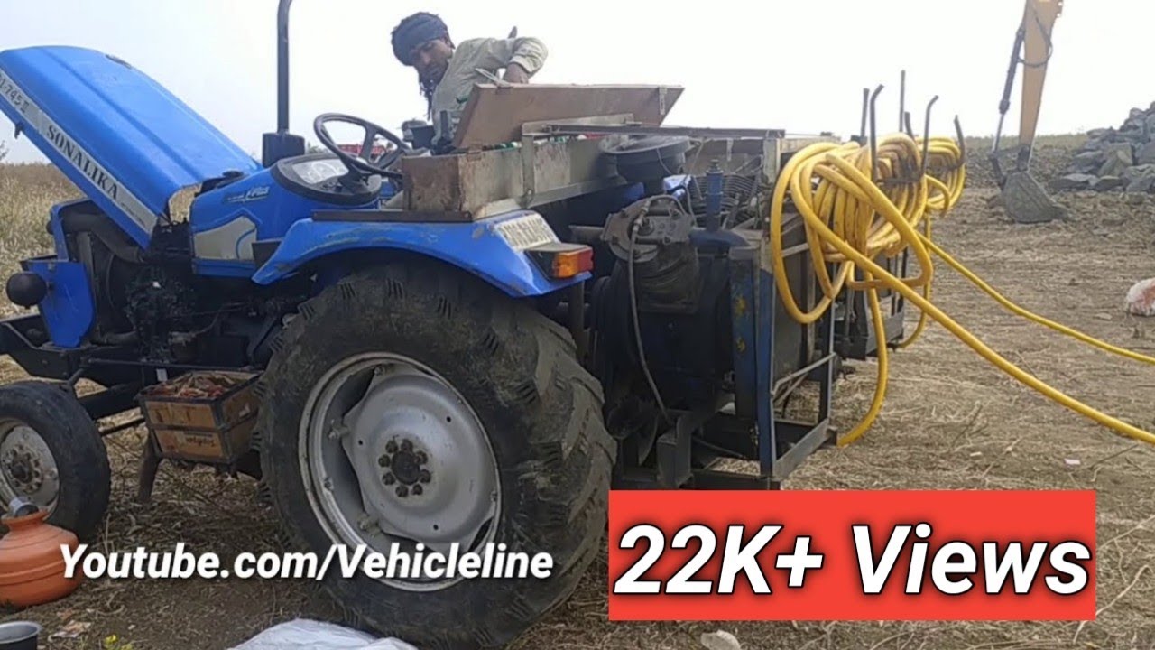 Sonalika Tractors | Tractor Mountain Air Compressor | Blasting Rocks ...