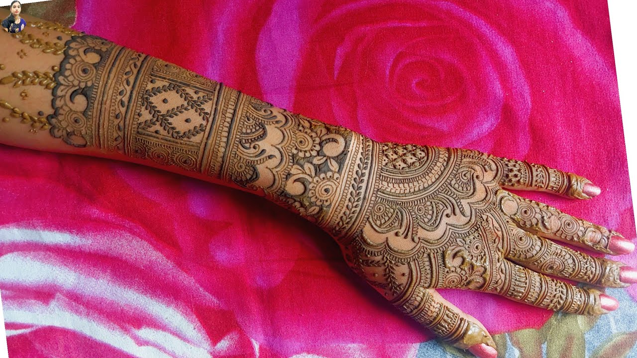 Flower & leaf pattern mehndi designs // new stylish back hand wedding ...