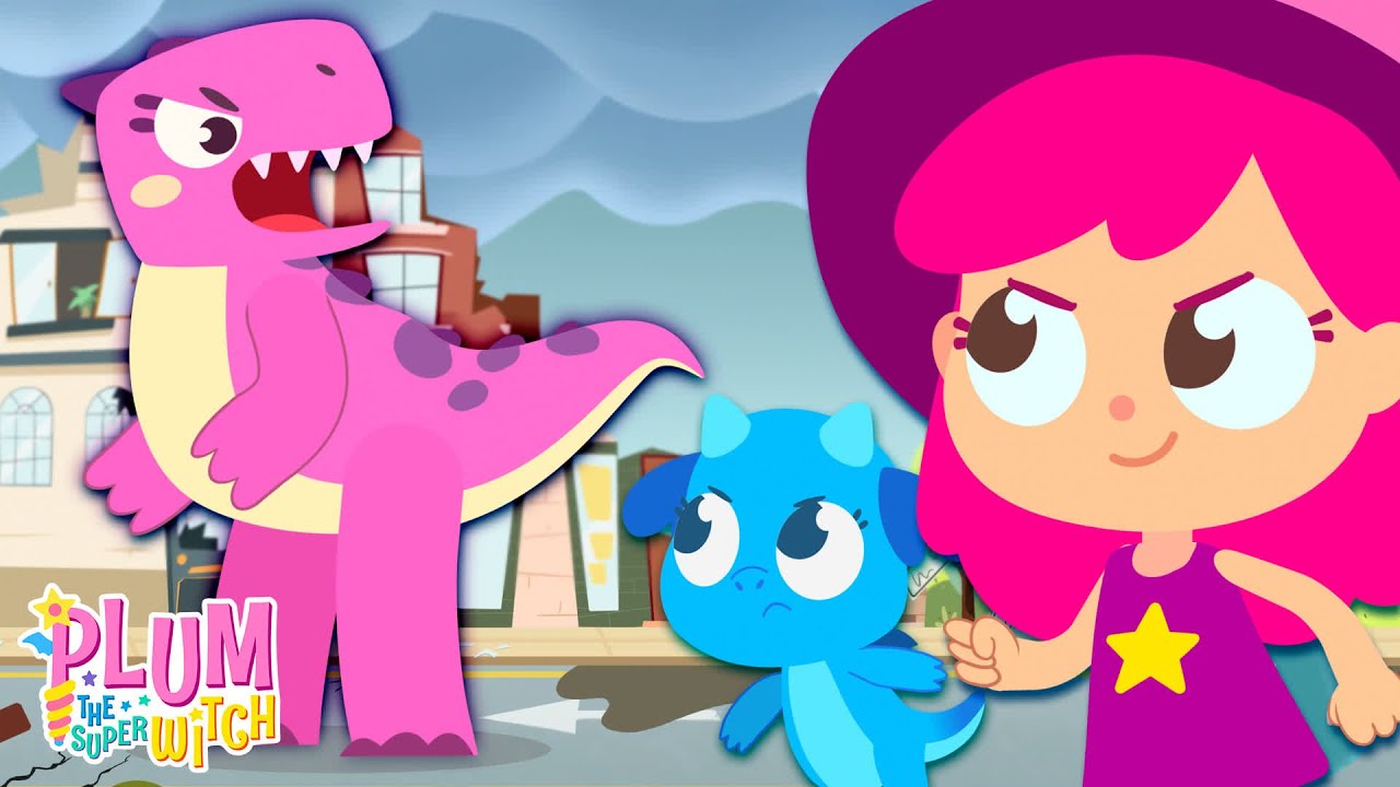 PLUM helps SCARY DINOSAUR get a new HOME! Quick, he’s destroying the ...