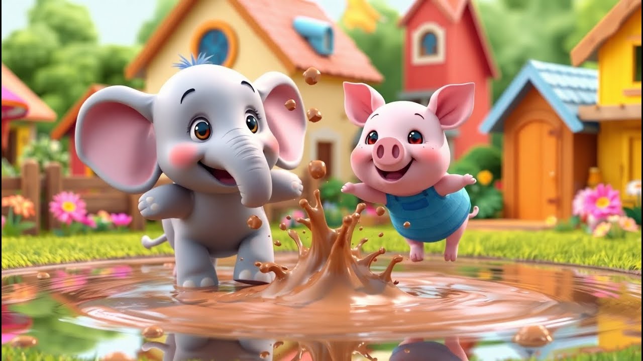 One Little Elephant Went Out to Play with Friends | Rhymes for Kids ...