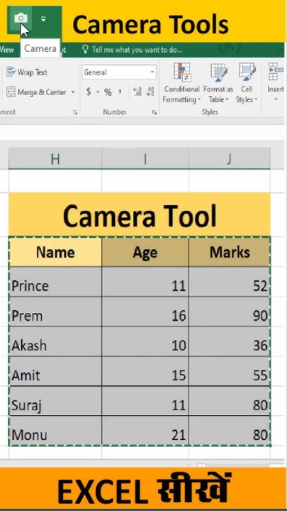 Camera Tool | How to Use the Camera Tools in Excel | Using the Camera Tool in Excel | - YouTube