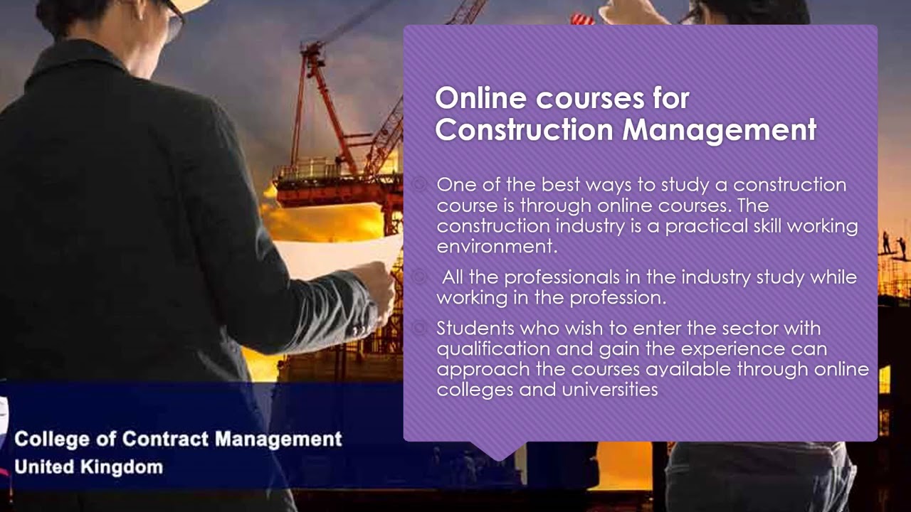 Construction management distance learning - YouTube