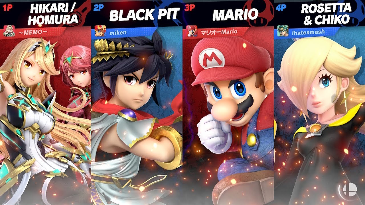 Super Smash Bros Ultimate Hikari/Homura and Mario vs Dark Pit and ...