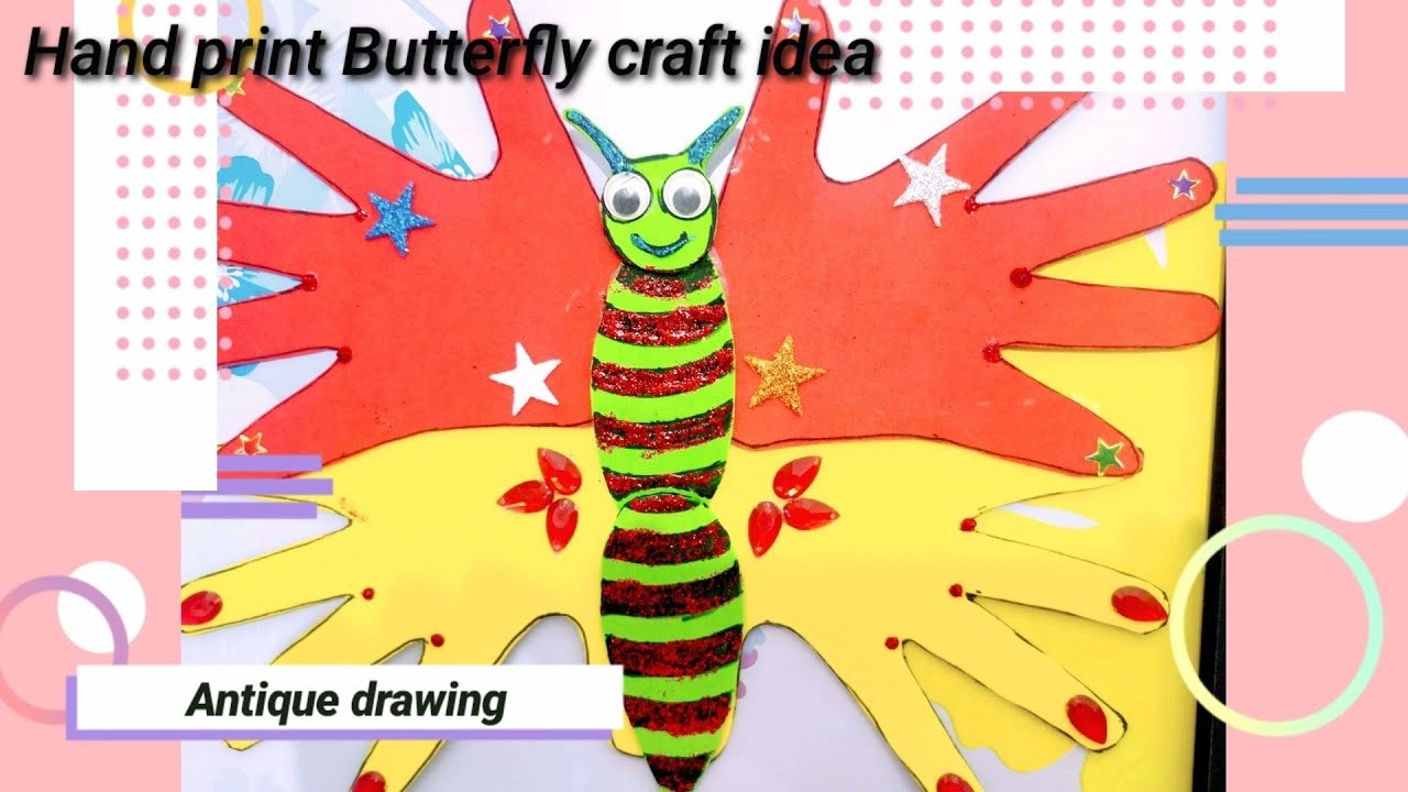 How to make butterfly with tha help of hands and craft items - YouTube