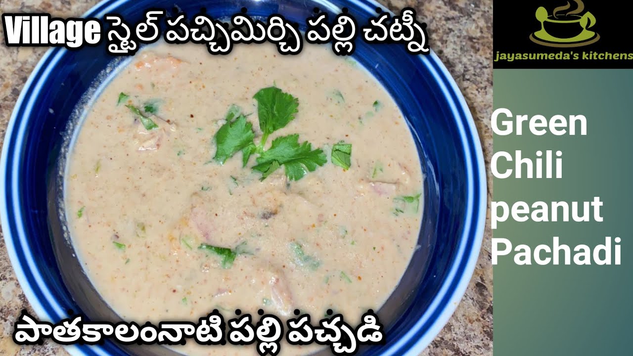 Village స్టైల్ పచ్చిమిర్చి పల్లి పచ్చడి | Pachhimirchi palli Pachadi ...