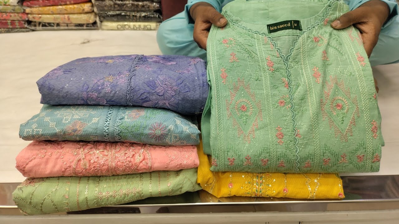 original Pakistani Bin Saeed ready dress cotton collection | EiD paty ...