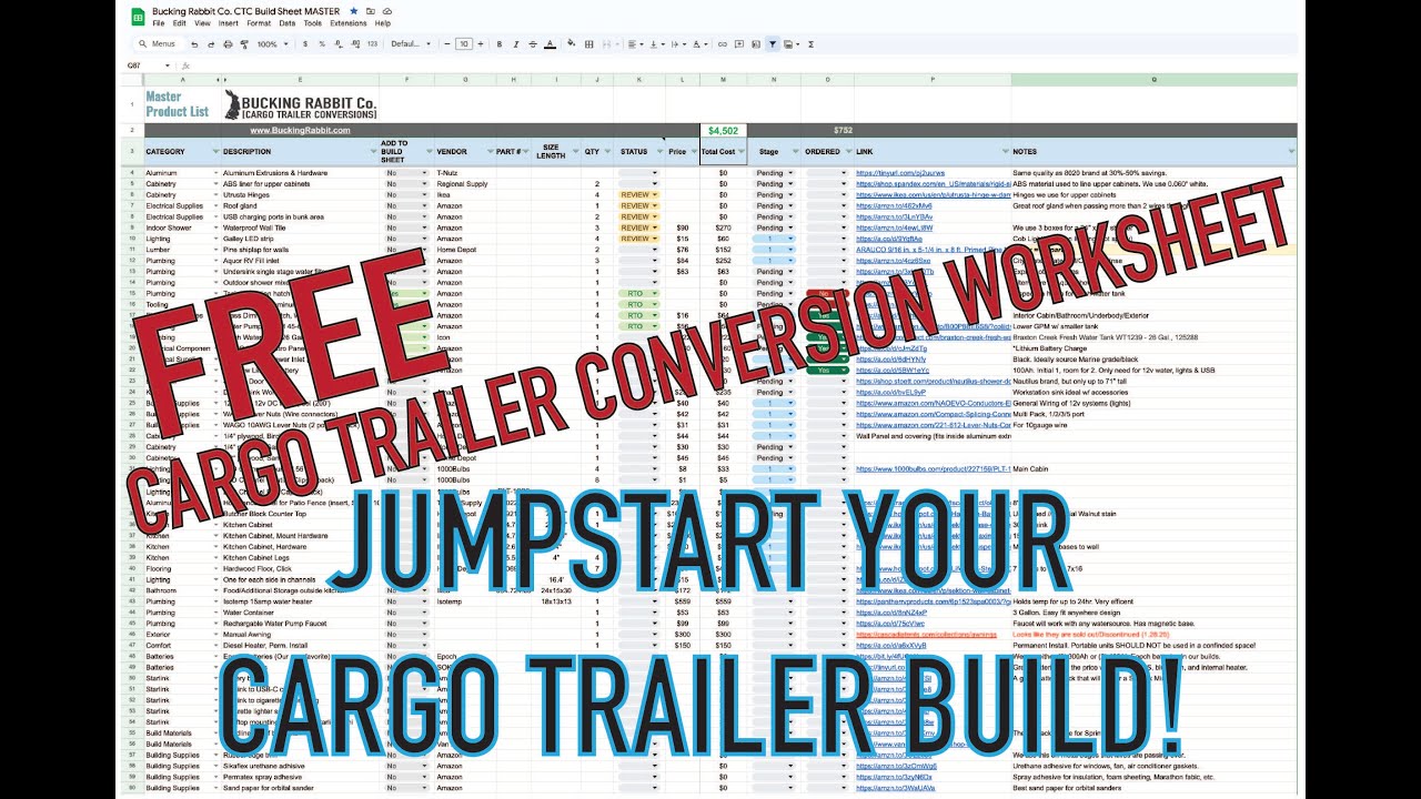 Cargo Trailer Conversion | Free Build Sheet - YouTube