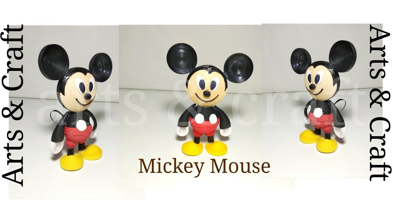How to make 3d Quilling "Mickey Mouse "/ Cartoon character - YouTube