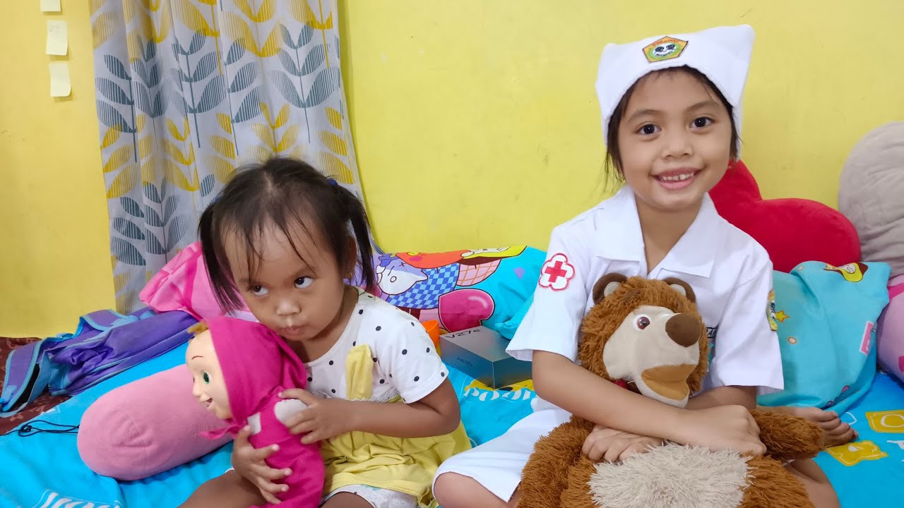 Aluna Jadi Asisten Dokter Melody Periksa Pasien Masha & Beruang RAMELO TV - YouTube