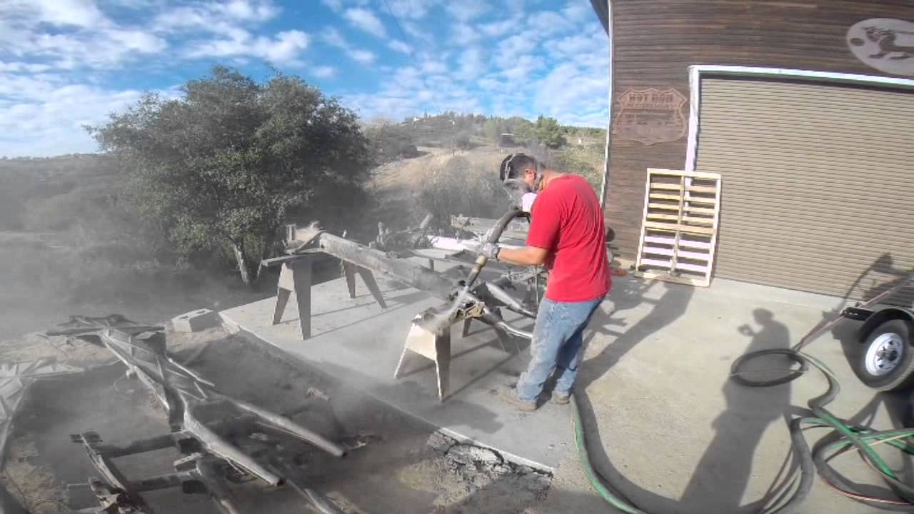VW Floor Pan Blasting - YouTube