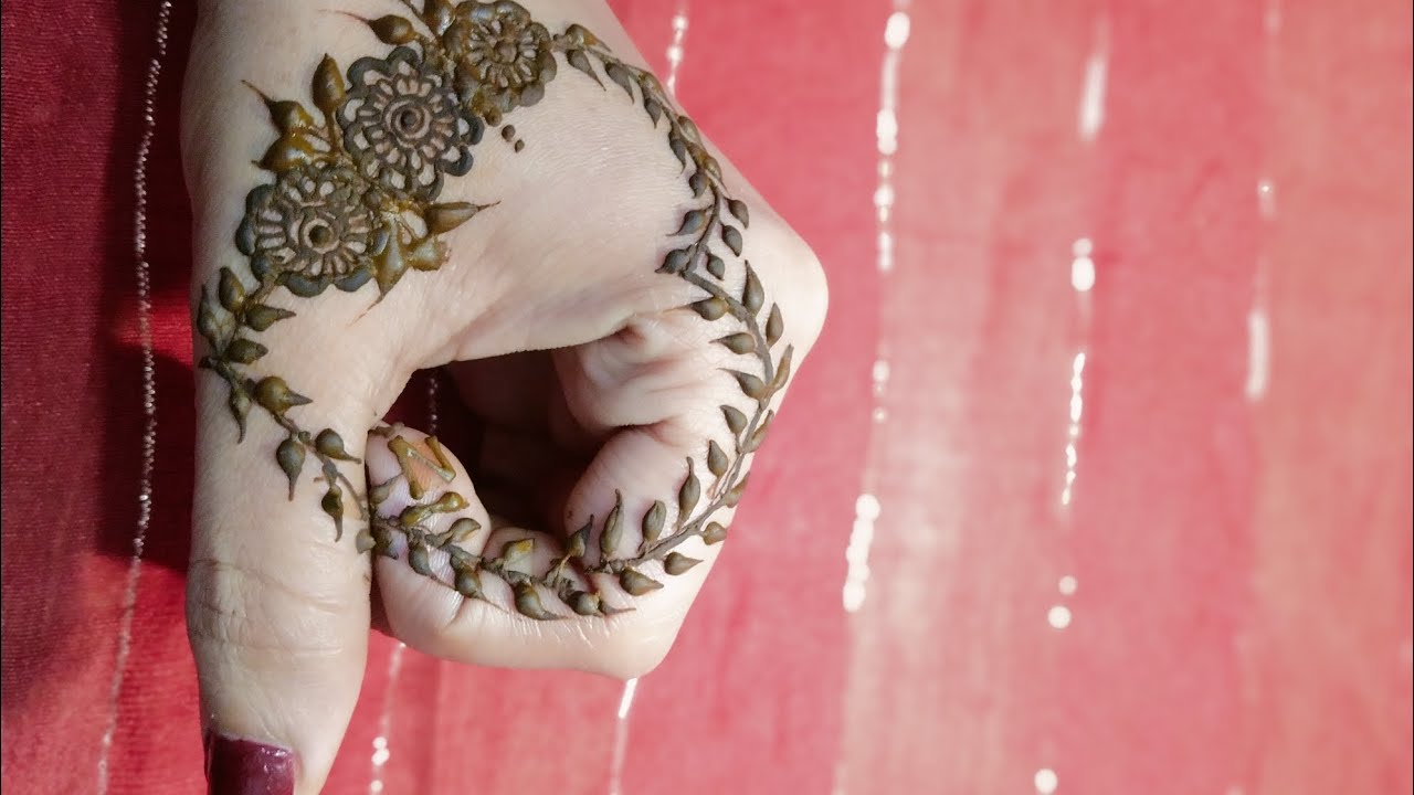 beautiful back hand heart mehandi design|| back hand tattoo with ...