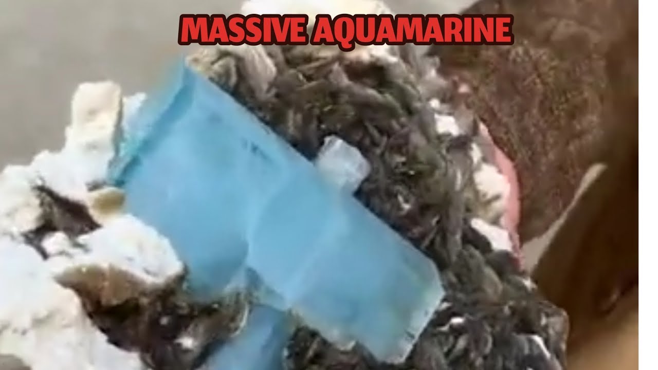 A collection of Wonderful aquamarine on matrix Feldspars and Mica From ...