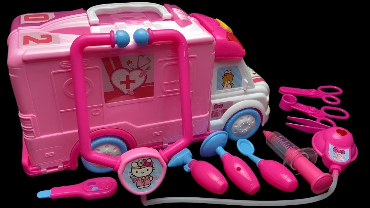 Hello Kitty Ambulance Car Doctor Playset Satisfying with Unboxing ...