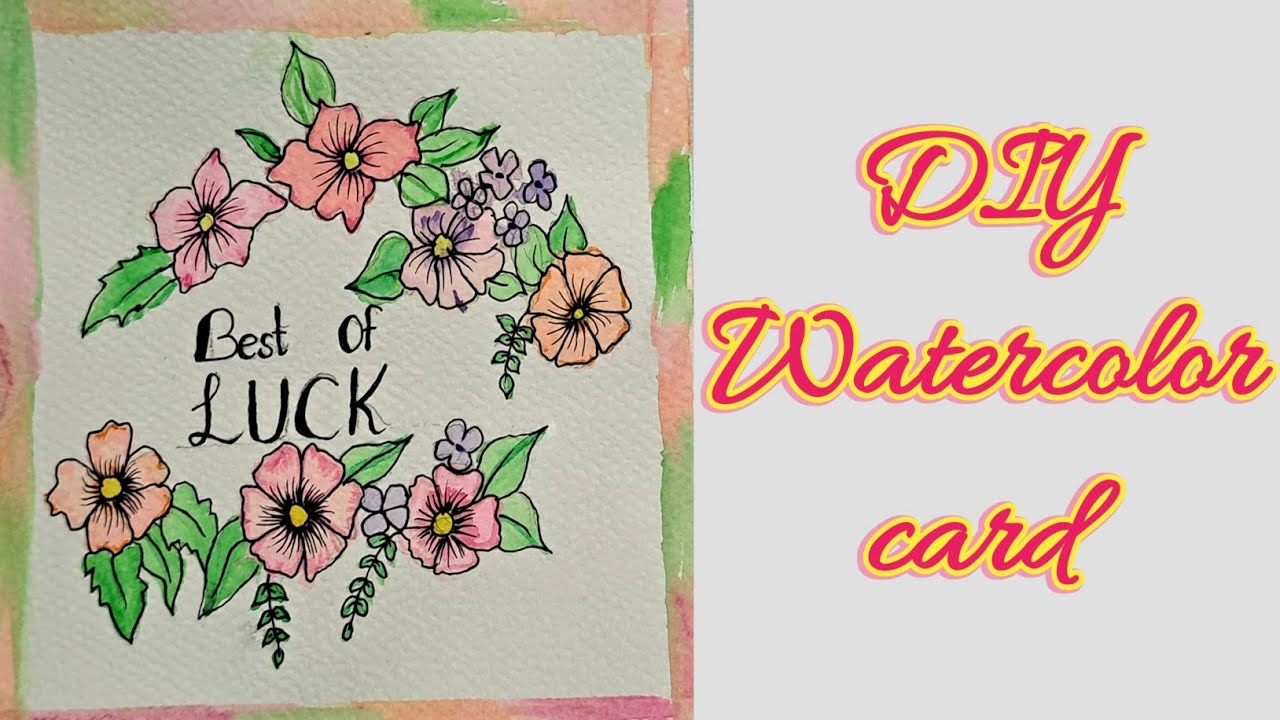 How to paint Simple Watercolor Flower Card/Quick Card Ideas/Watercolor ...