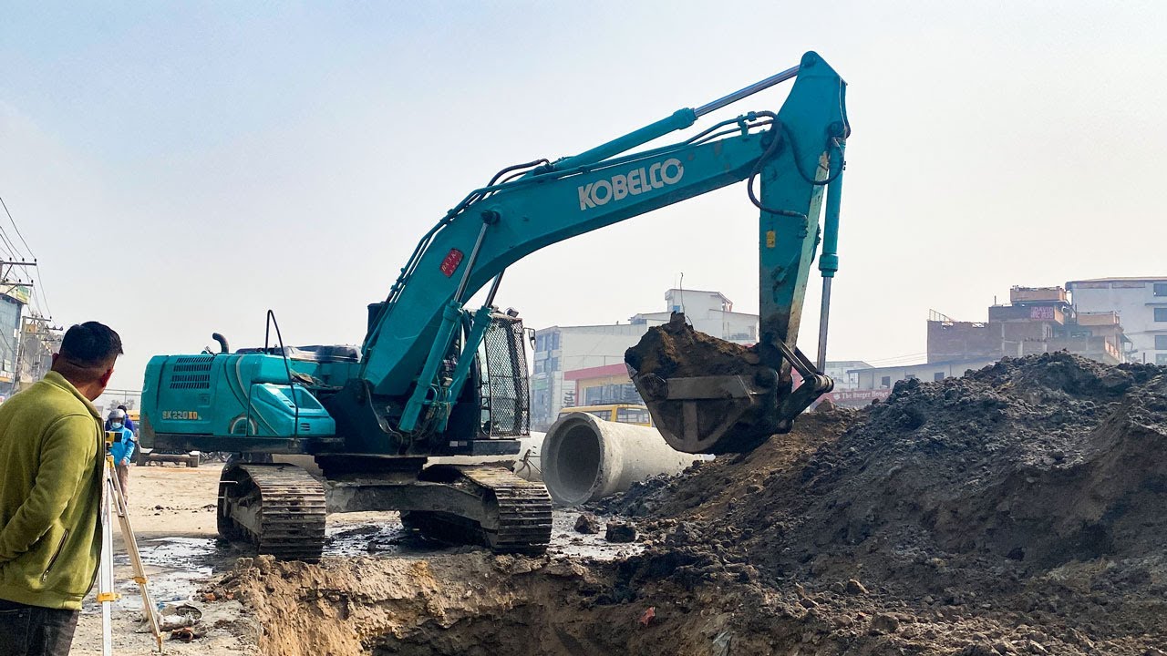 Excavator Digging for Hume Pipe | Excavator Working Video | Heavy ...