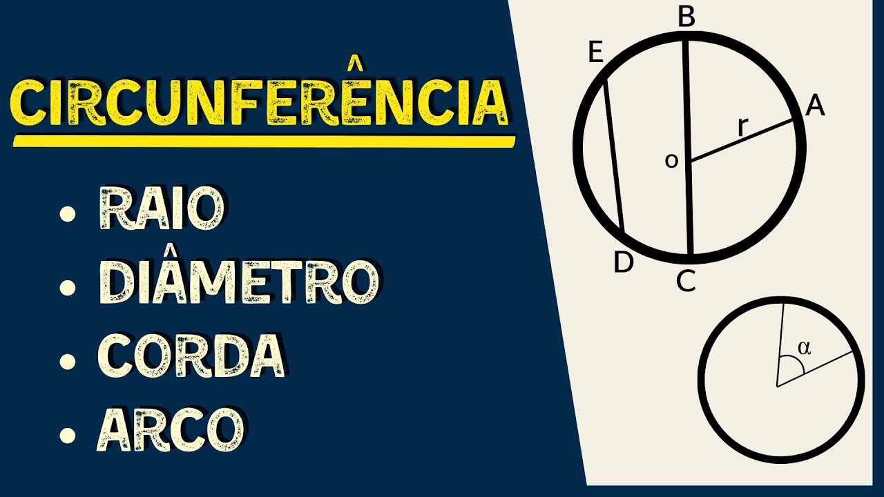 Circunferência e círculo: raio, diâmetro, corda, comprimento e arco ...