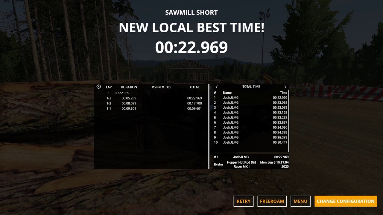 BeamNG.drive Sawmill Short: 22.969 - YouTube
