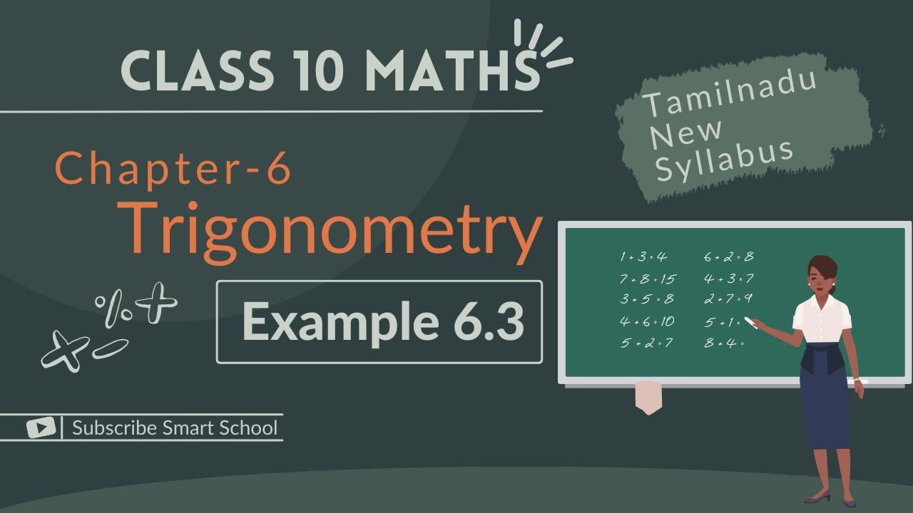 Example 6.3, Chapter 6, Trigonometry 10th Maths | Smart School - YouTube