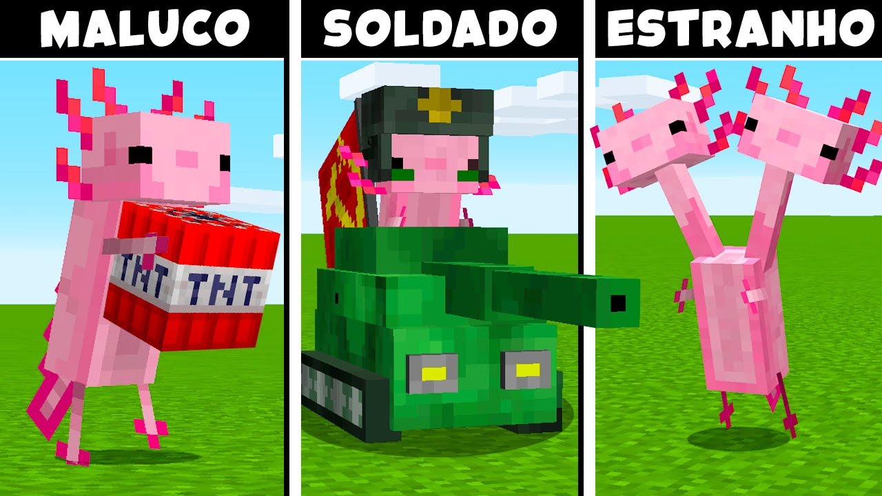 ESSES SÃO OS NOVOS AXOLOTES DO MINECRAFT - YouTube