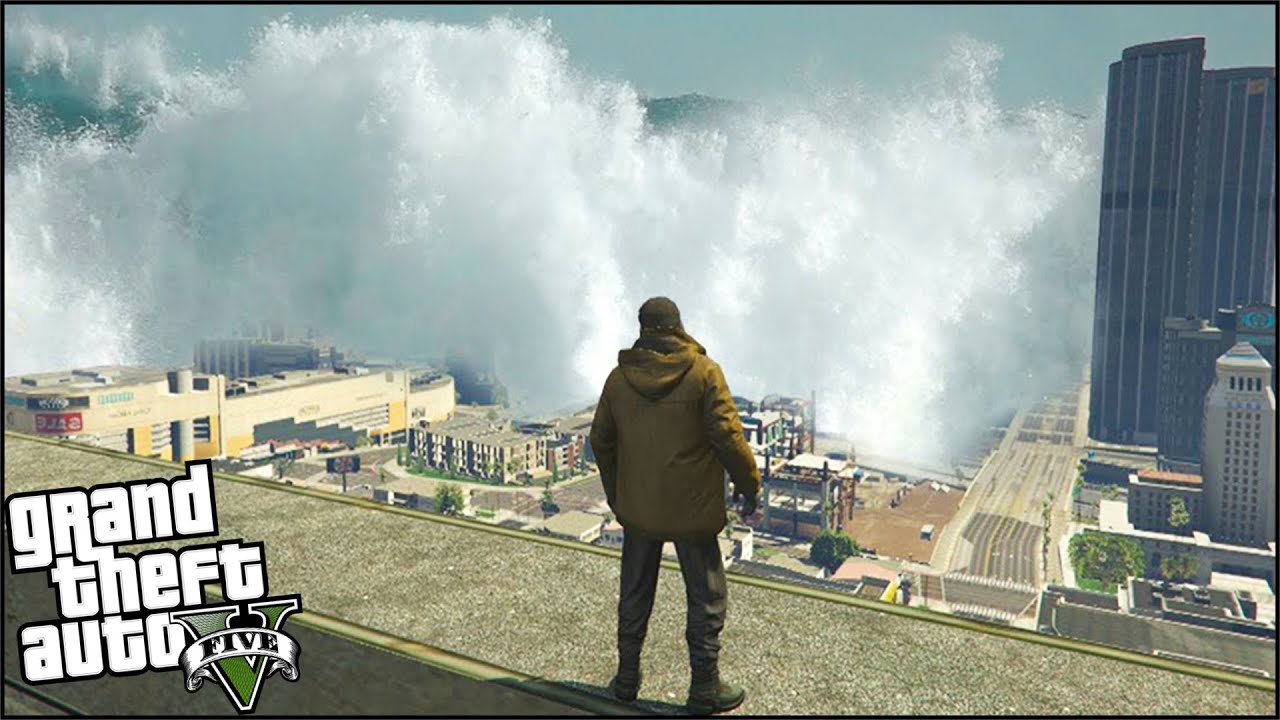 GTA 5 ITA : MEGA TSUNAMI INONDA LOS SANTOS!! - YouTube