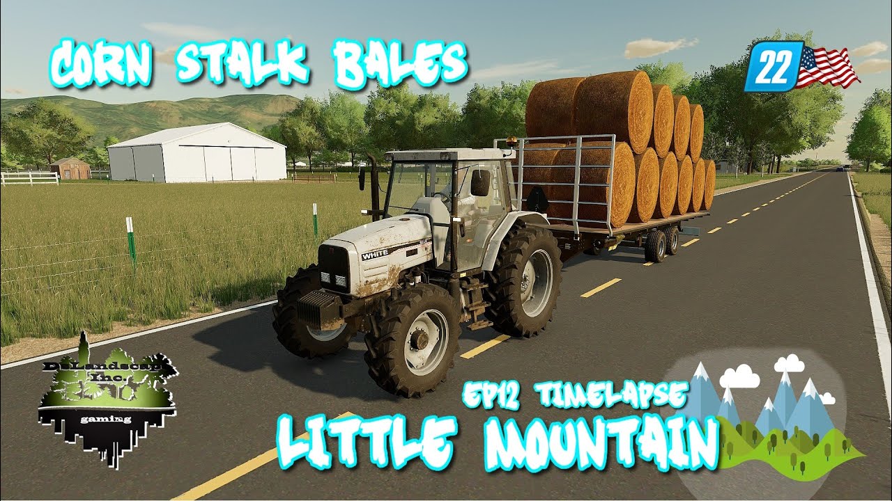 LITTLE MOUNTAIN EP12 TIMELAPSE | CORN STALK BALING & LIME | FS22 ...