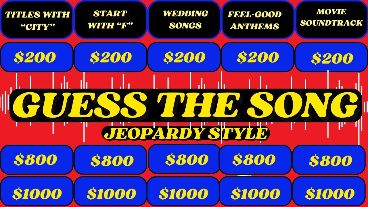 GUESS THE SONG JEOPARDY STYLE | MUSIC QUIZ | #25 - YouTube