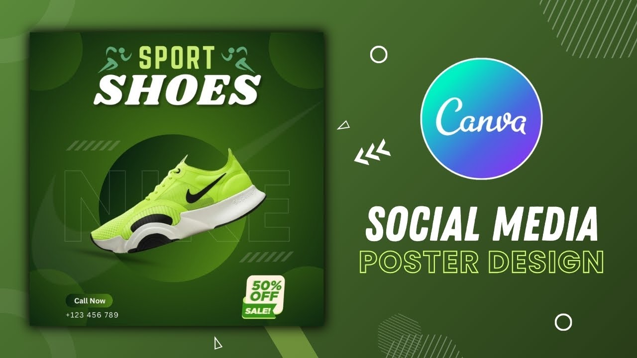 Shoes Poster Design । ‍Social Media Post Design in Canva । Canva ...
