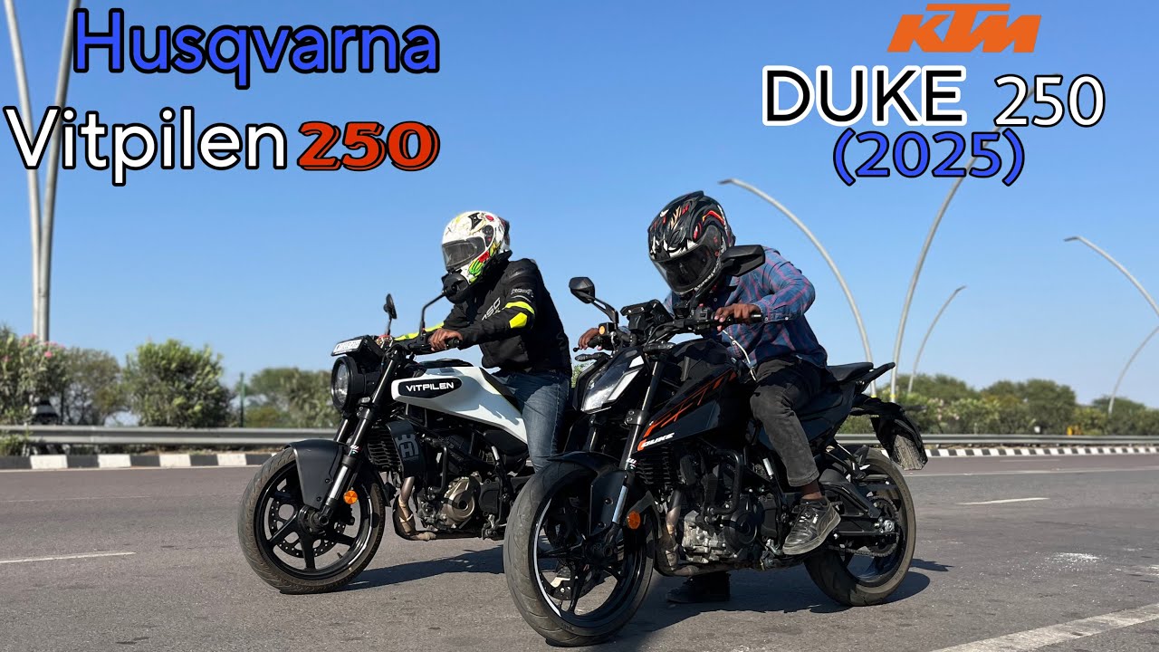 2025 KTM Duke 250 vs Husqvarna Vitpilen 250 || Drag Race || Same engine different Body - YouTube