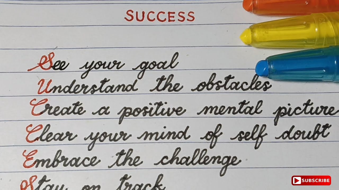 Cursive Writing Practice | Neat Cursive Handwriting | SUCCESS - YouTube