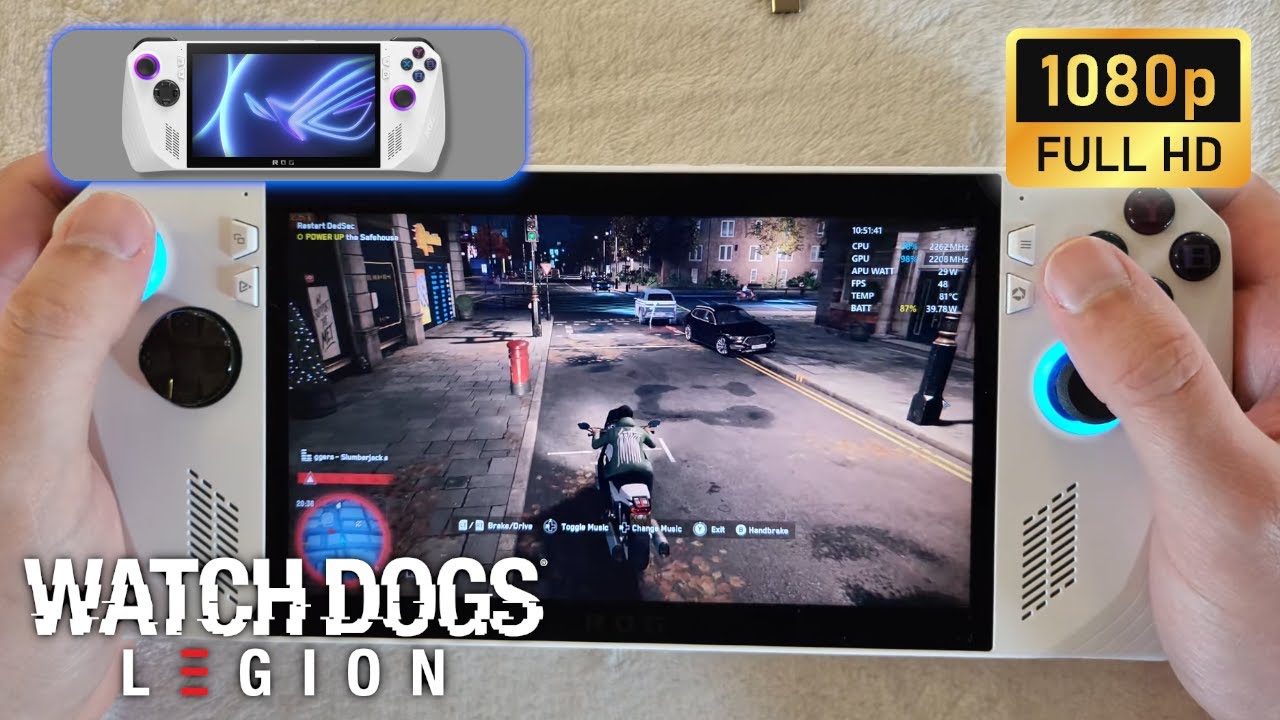 ASUS ROG Ally | Watch Dogs: Legion | 1080p | Low preset - YouTube