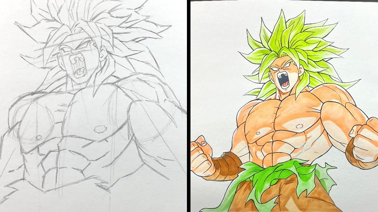 How to Draw Broly - Dragon Ball Super | Drawing Tutorial - YouTube