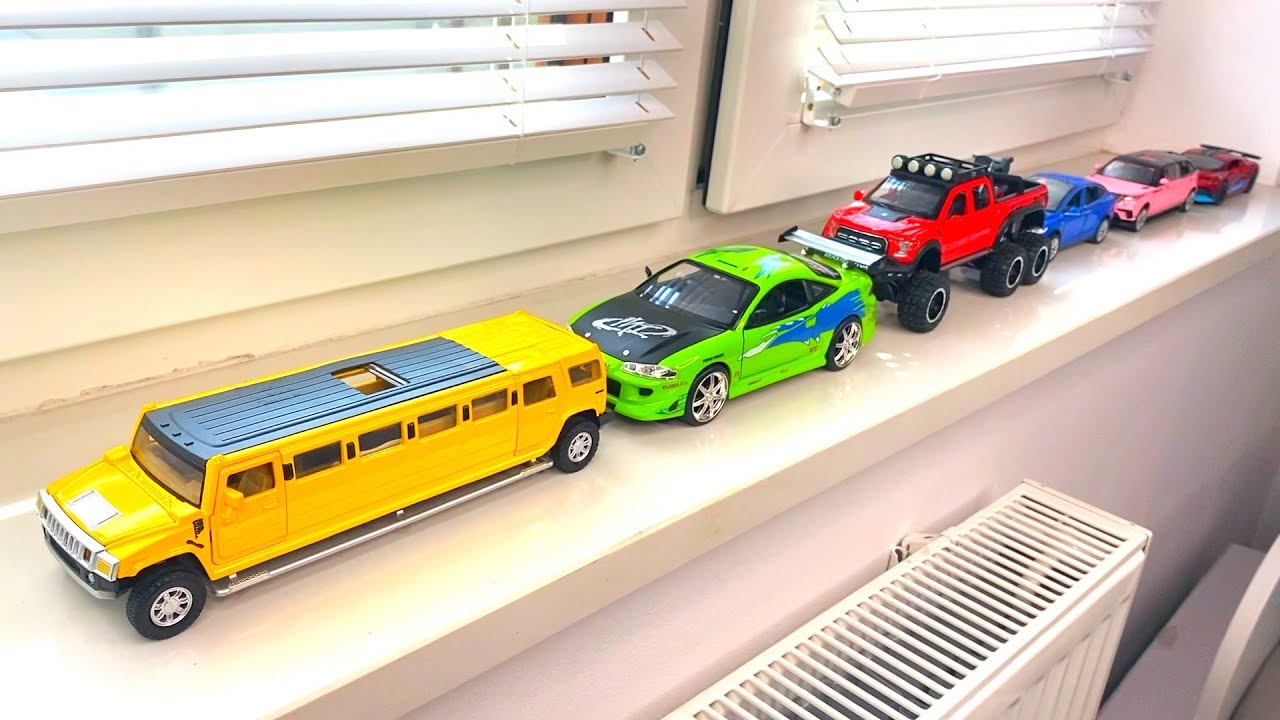 Cool Bigger Diecast Model Cars Driven By Hand On windowsill - YouTube