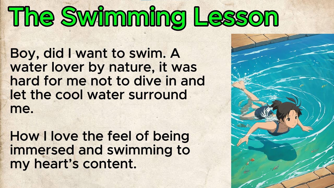 "Learn English with Stories Level two | The Swimming Lesson | Improve ...