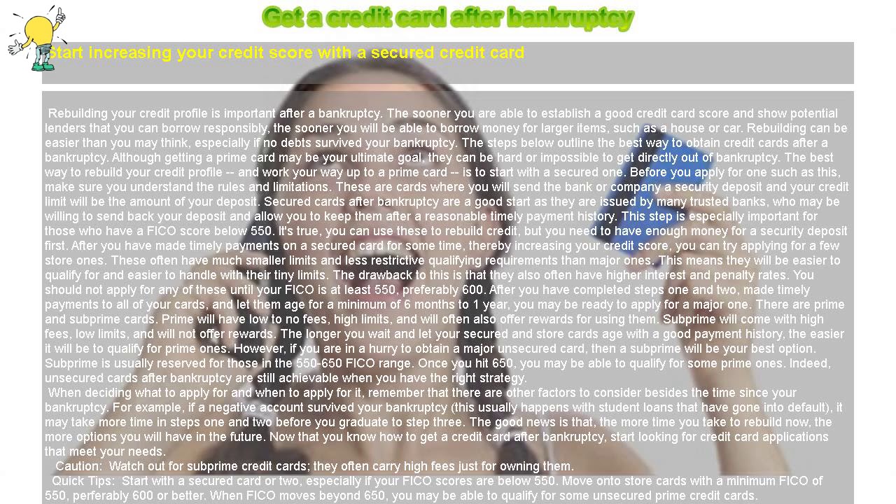 How To Get A Credit Card After Bankruptcy YouTube how-to-get-a-credit-card-after-bankruptcy-youtube