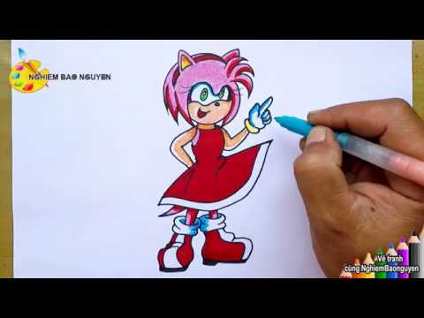 Vẽ nhím Sonic Amy Rose/How to draw Amy Rose - Sonic the Hedgehog - YouTube