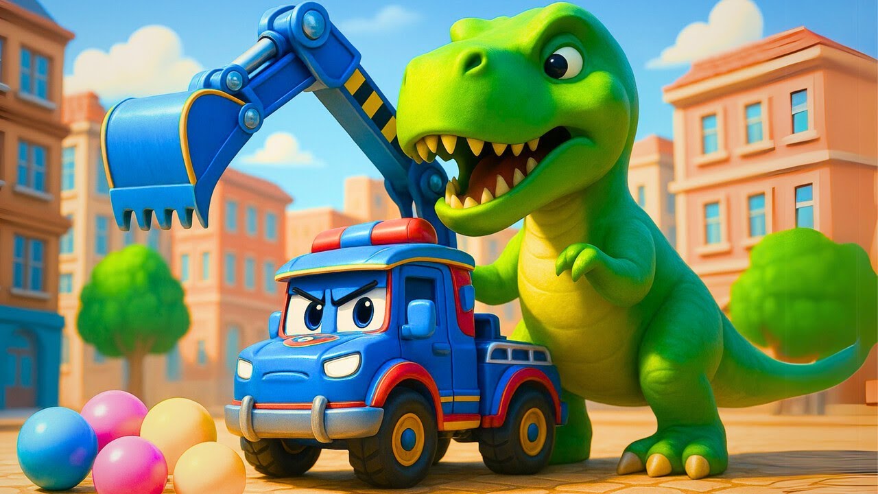 T-Rex Statue is About to Fall! 🦖 Help Super Truck! | Vehicles Cartoon ...