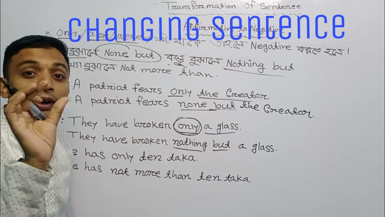 Changing Sentence | Transformation of Sentence | Class:-Six, Seven, JSC ...