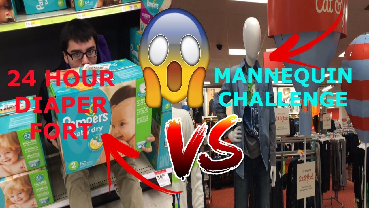 24 HOUR DIAPER FORT !?!? (MANNEQUIN CHALLENGE) - YouTube