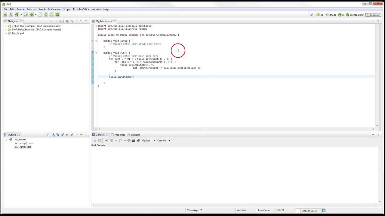 Java (Simulation) Example (Bio7 2.0) - YouTube