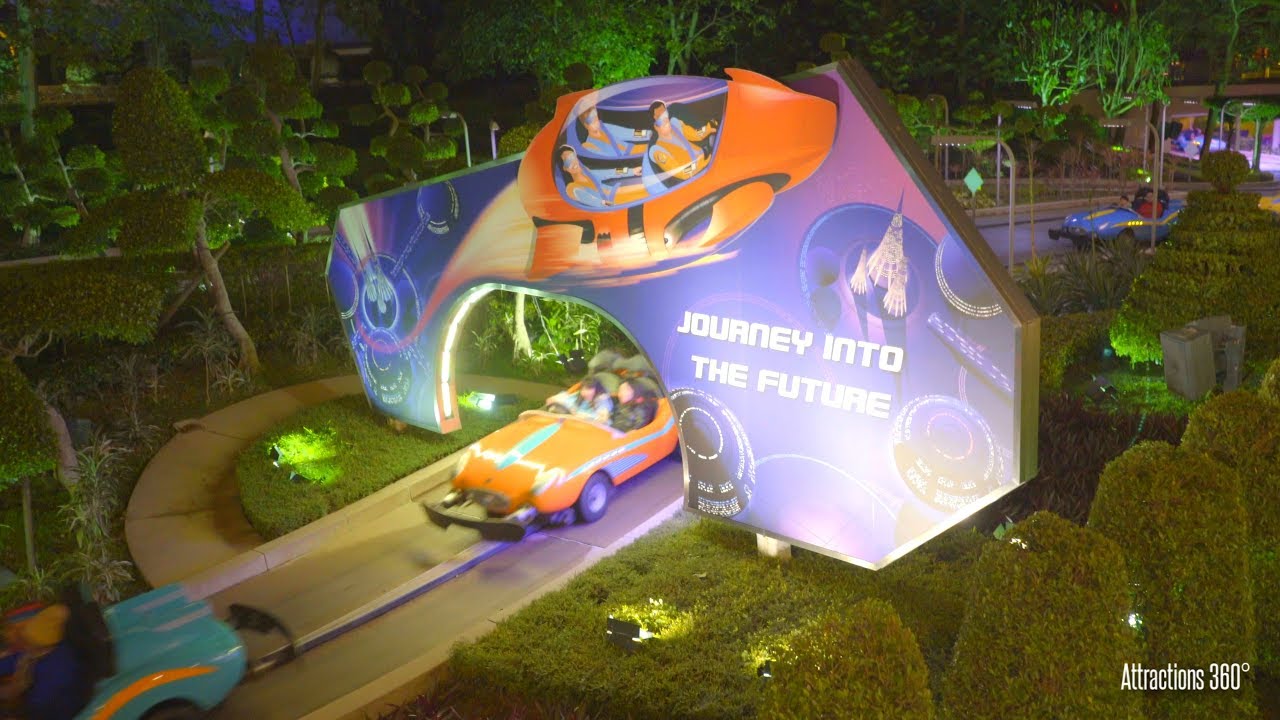 [4K] Autopia Electric Cars - Hong Kong Disneyland. CLOSED