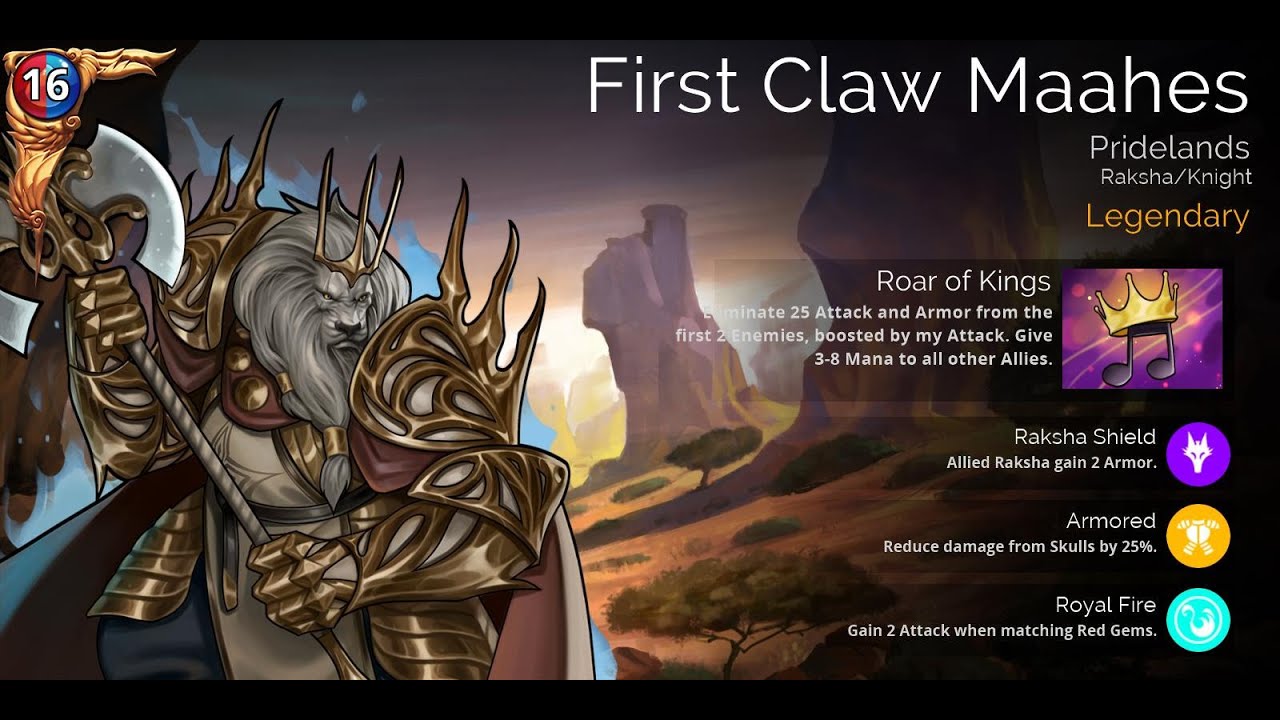 [Gems of War] New Legendary : First Claw Maahes - YouTube