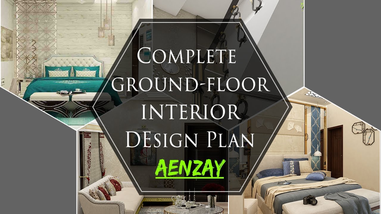 Complete Ground Floor Interior Design Plan | Master Bed and Drawing ...