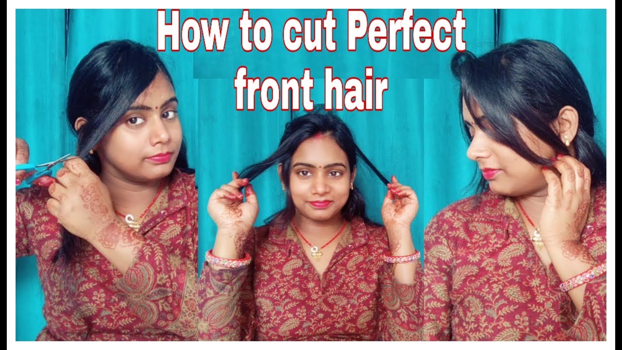How To Cut Perfect Front Layered Fringe At Home | Side Swap Bangs ...